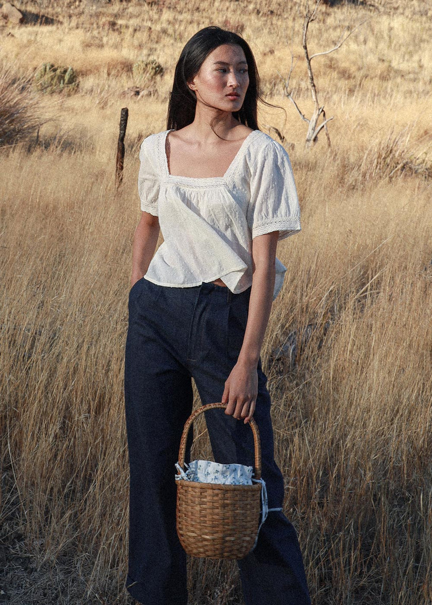 Romantic Slow Fashion Label - Bea Top - Cream Cotton 70s Inspired ...