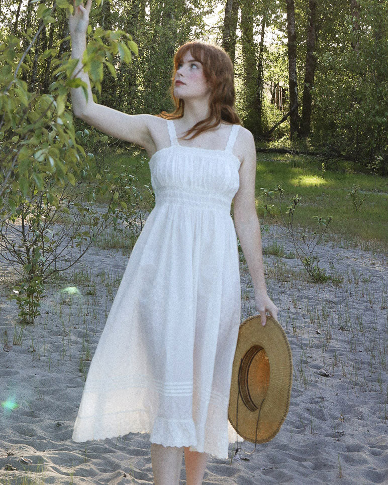 Atèlette Vintage Inspired White Cotton Sundress - SEVILLE - Consciously ...