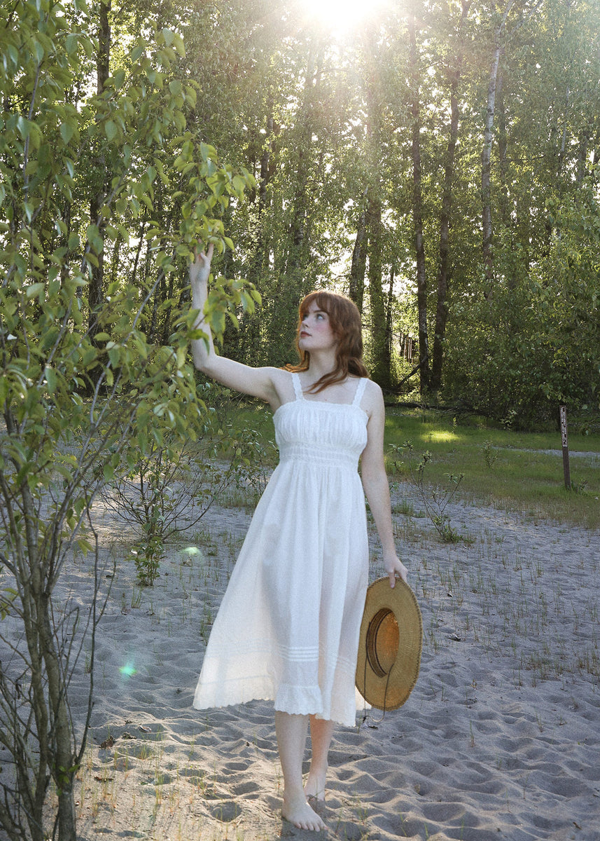 Atèlette Vintage Inspired White Cotton Sundress - SEVILLE - Consciously ...