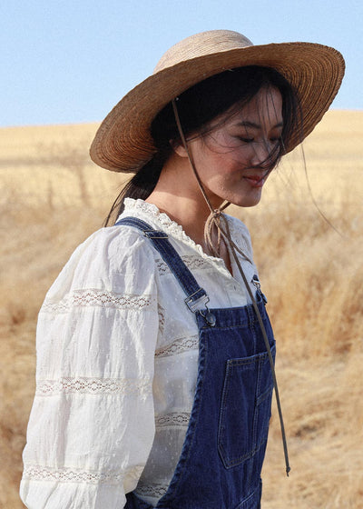 Atèlette - Cream Cotton 70s Inspired Peasant Top - BEA - Romantic ...