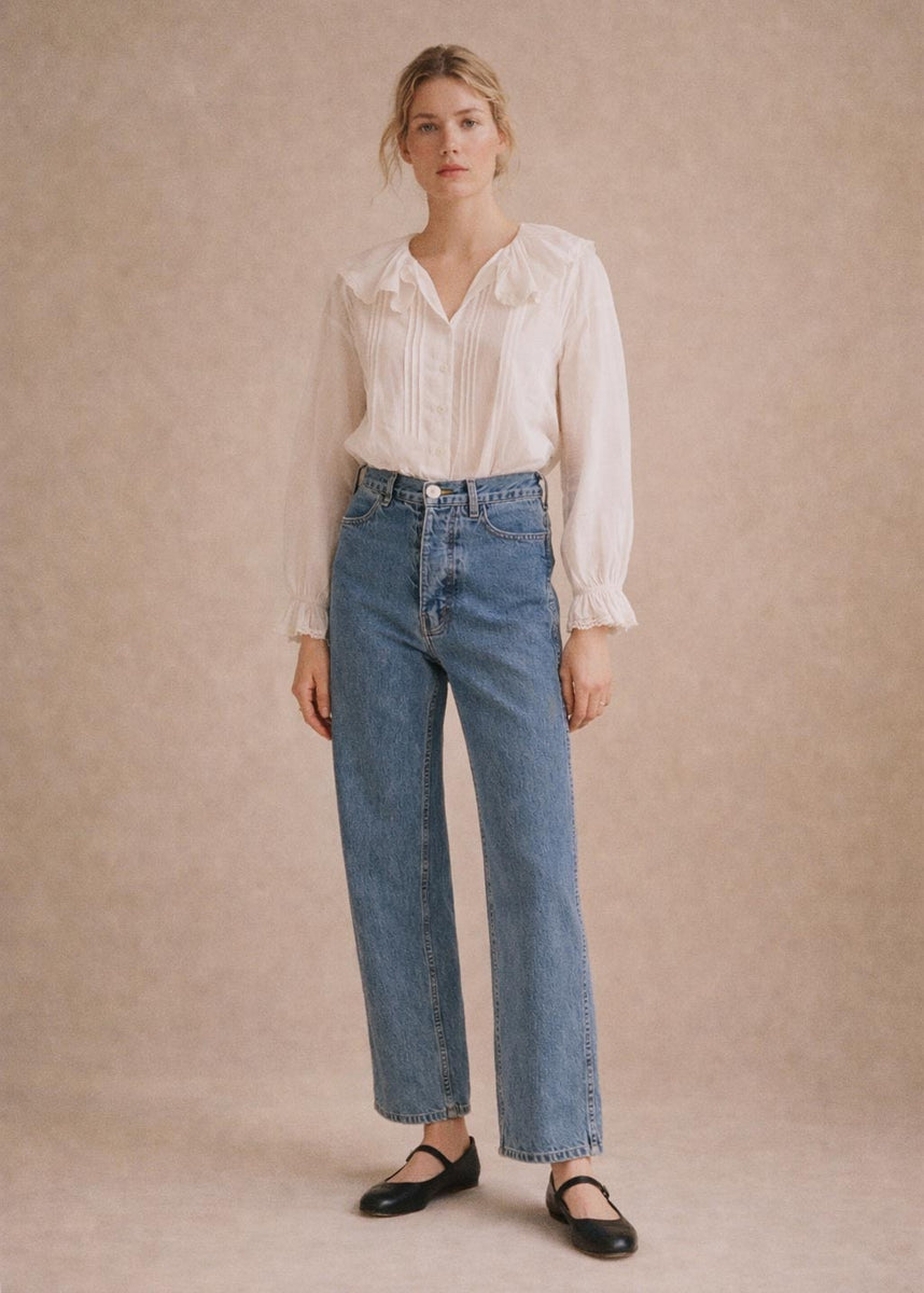 Antique Inspired White Cotton Billowy Top - Nesaea Top - Romantic ...