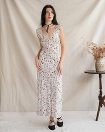 Atèlette White Floral 30s Inspired Slip Dress - SANDRINE - Consciously ...