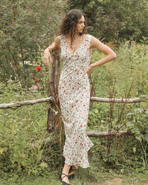 Atèlette White Floral 30s Inspired Slip Dress - SANDRINE - Consciously ...