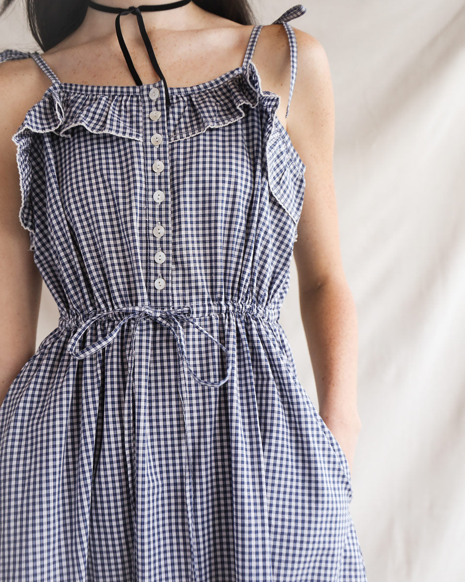 Atèlette Vintage Inspired Blue Gingham Sundress - SOLEIL - Consciously ...